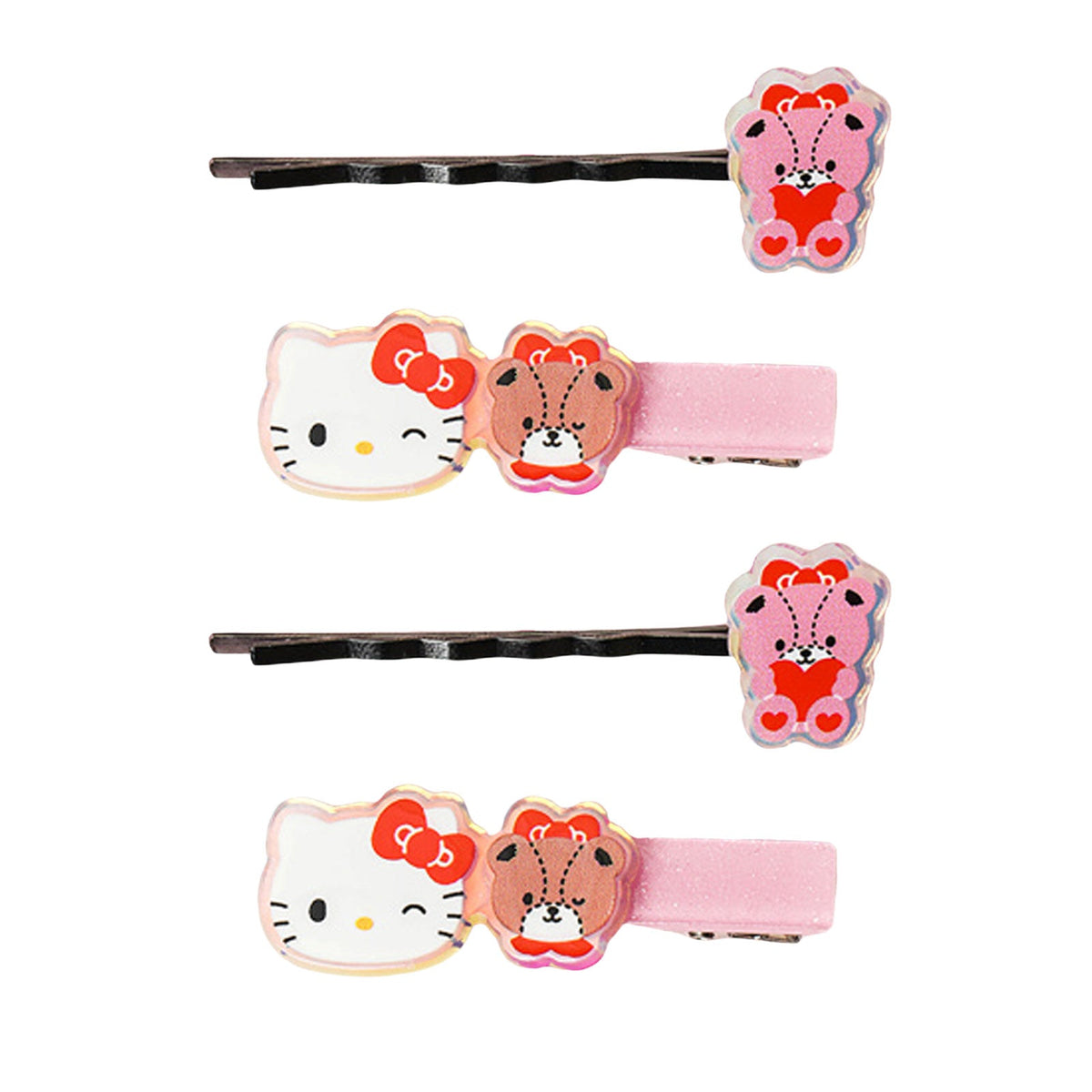 [SANRIO] Kitty Kawaii Hair Clip 2-Pack|4 Pieces – gashinakorea